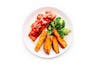 Roasted Salmon with Tomato Olive Cacciatore Sauce